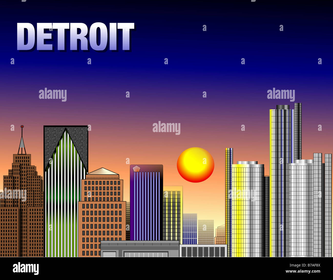 Detroit building abstract hi-res stock photography and images - Alamy