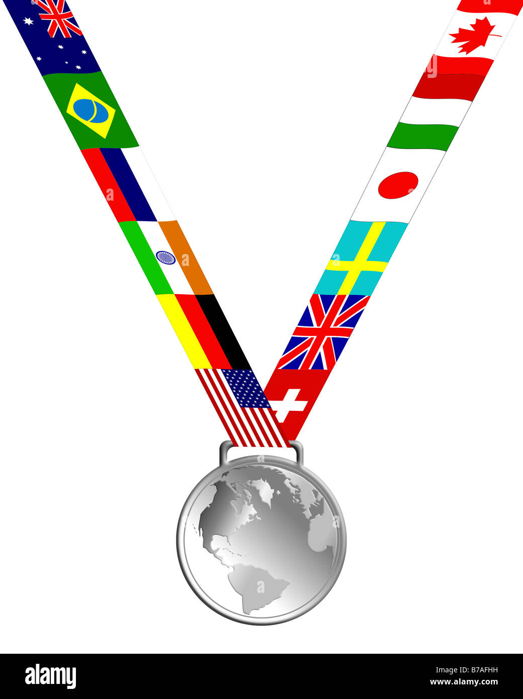 Silver medal map hi-res stock photography and images - Alamy