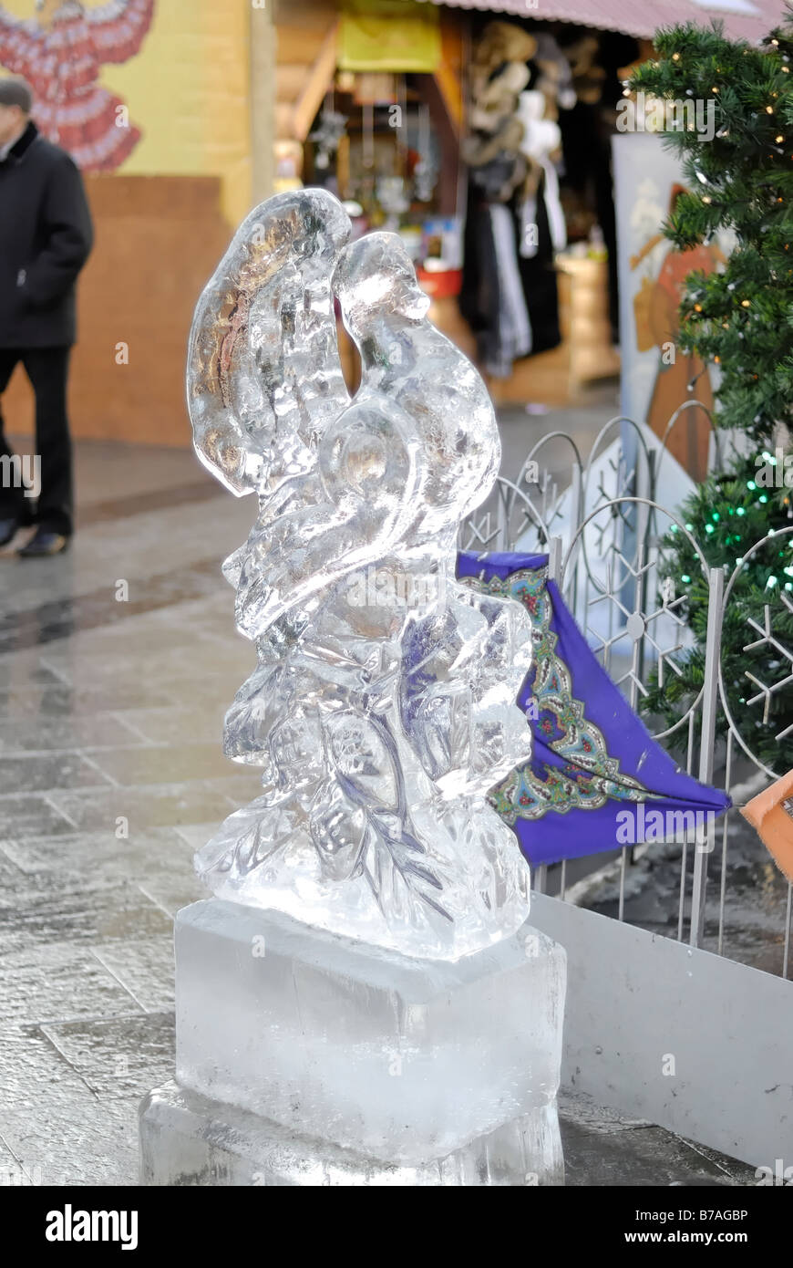 Ice cock sculpture Stock Photo - Alamy