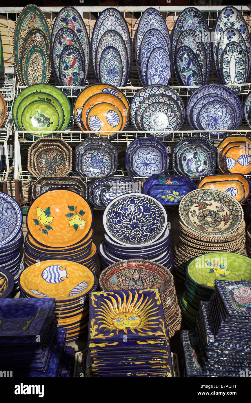 Traditional Tunisian pottery for sale. Port el Kantaoui, Tunisia Stock ...