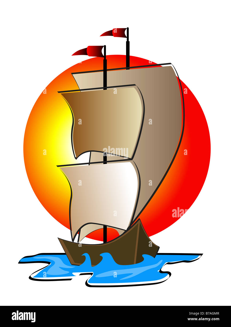 Ship illustration hi-res stock photography and images - Alamy