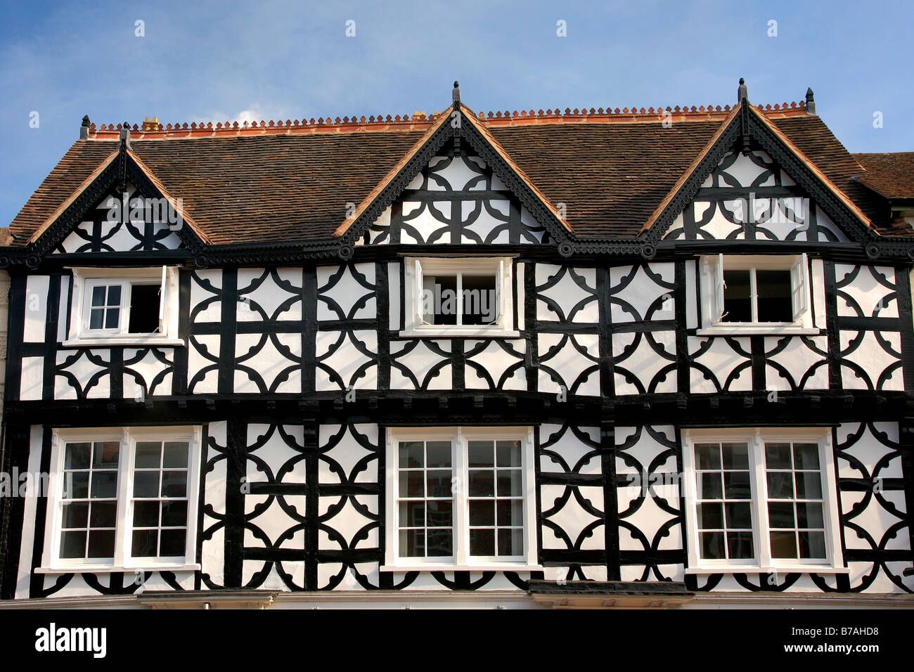Half timbered Town Houses Architecture Warwick town Warwickshire County ...