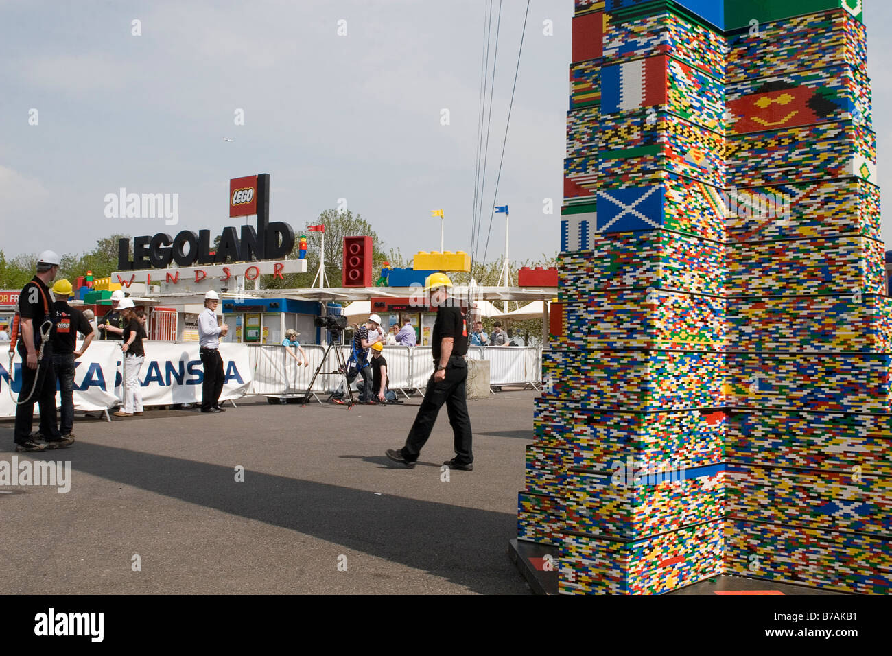 World Record Attempt to build the tallest Lego tower Stock Photo - Alamy