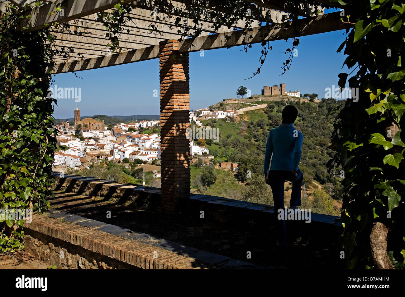 village and castle of Cortegana Natural Park of Sierra de Aracena and ...
