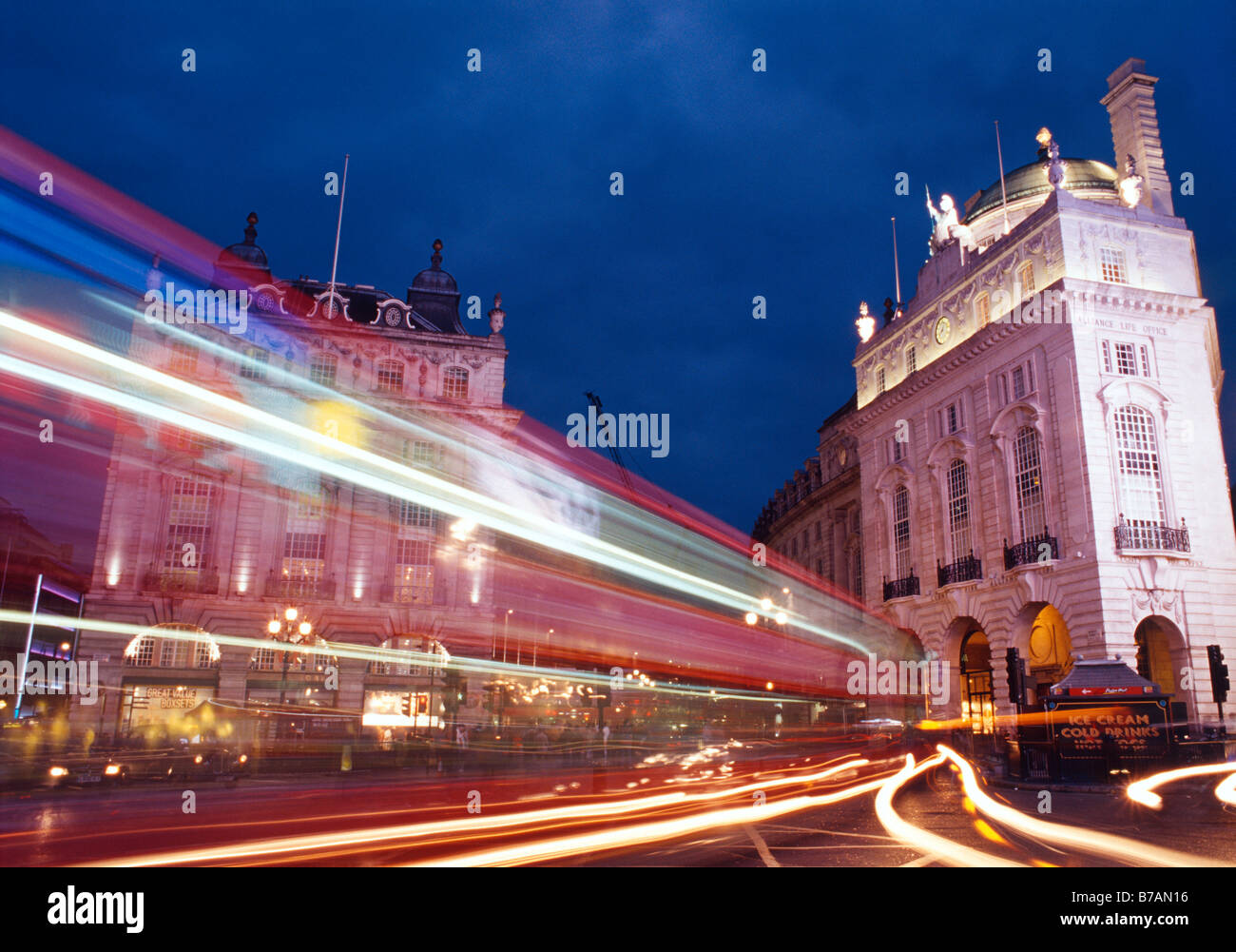 Piccadilly Circus in London at night Stock Photo - Alamy