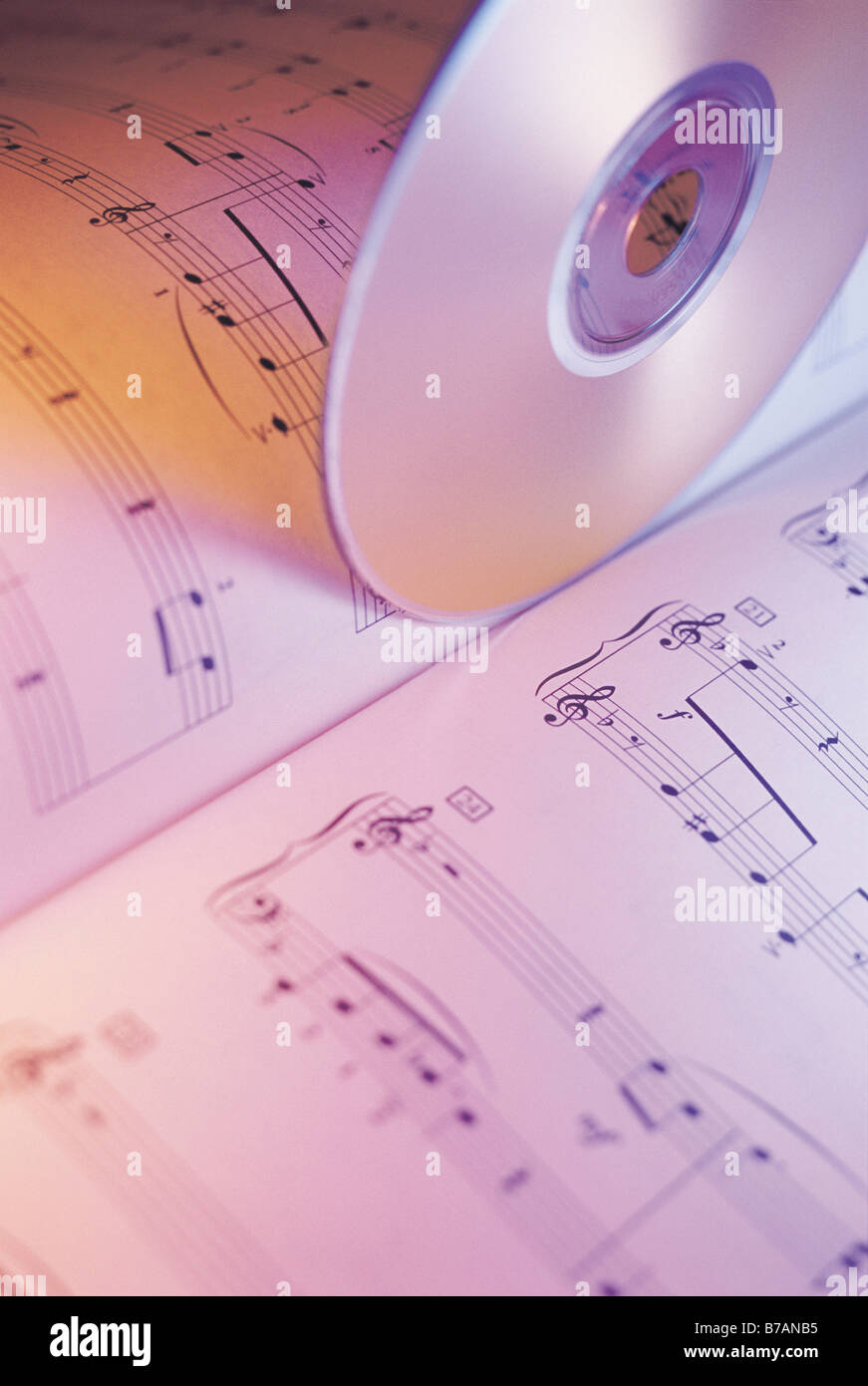 CD and music score, sheet music Stock Photo - Alamy
