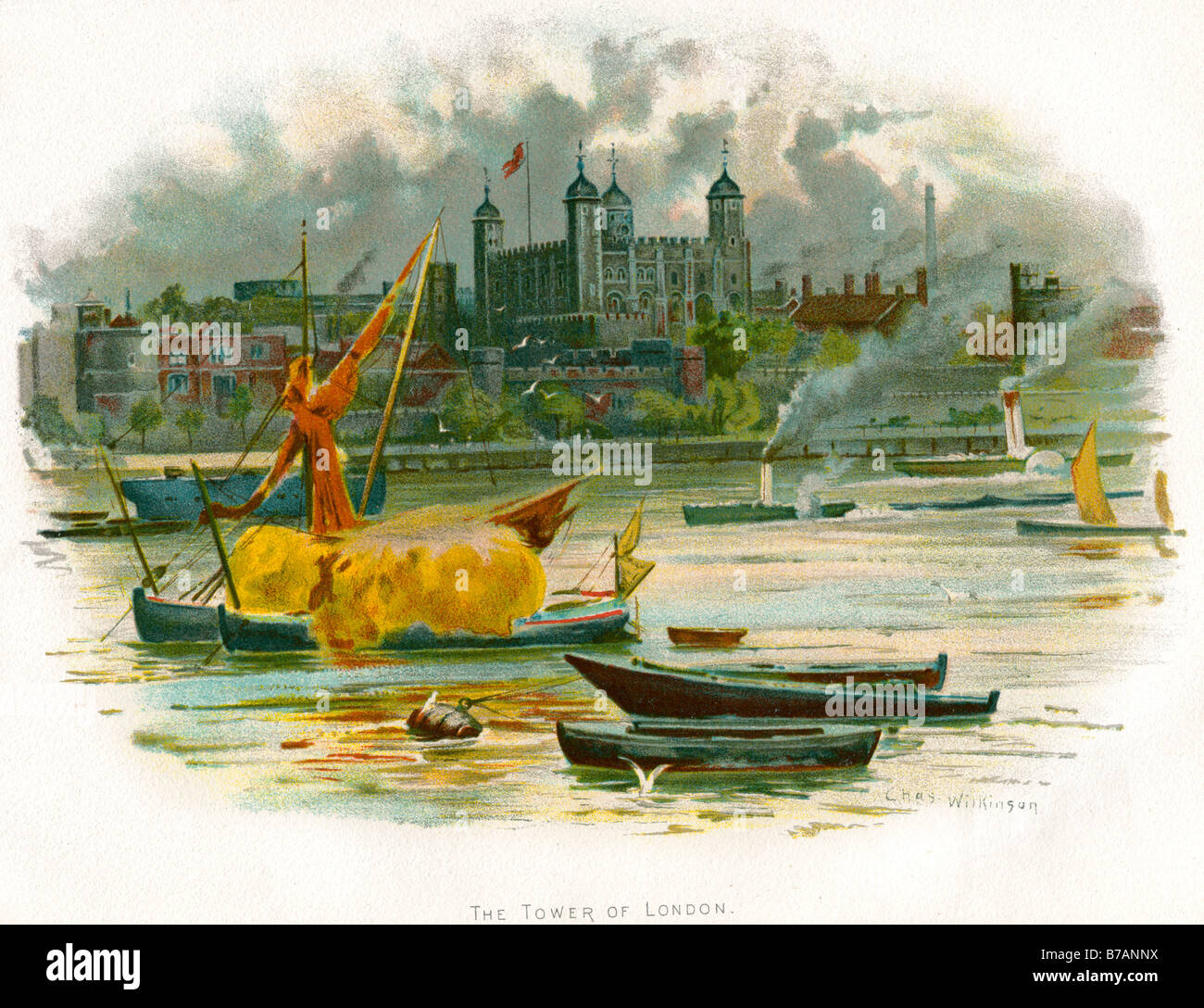 tower london sail boat river castle steam bank Her Majesty's Royal ...
