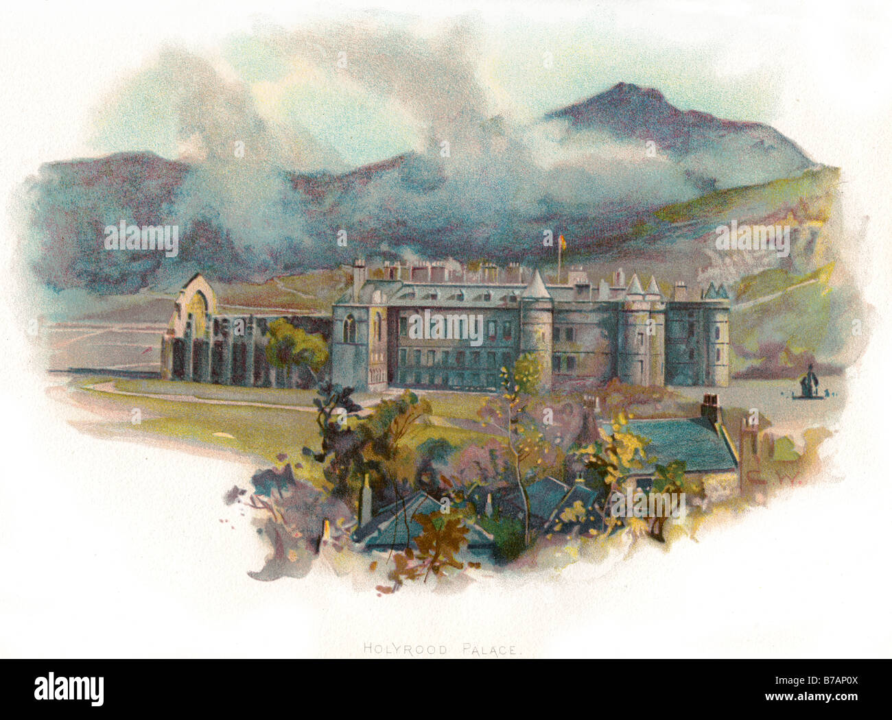 holyrood palace castle tower hall state garden land drive house Stock ...