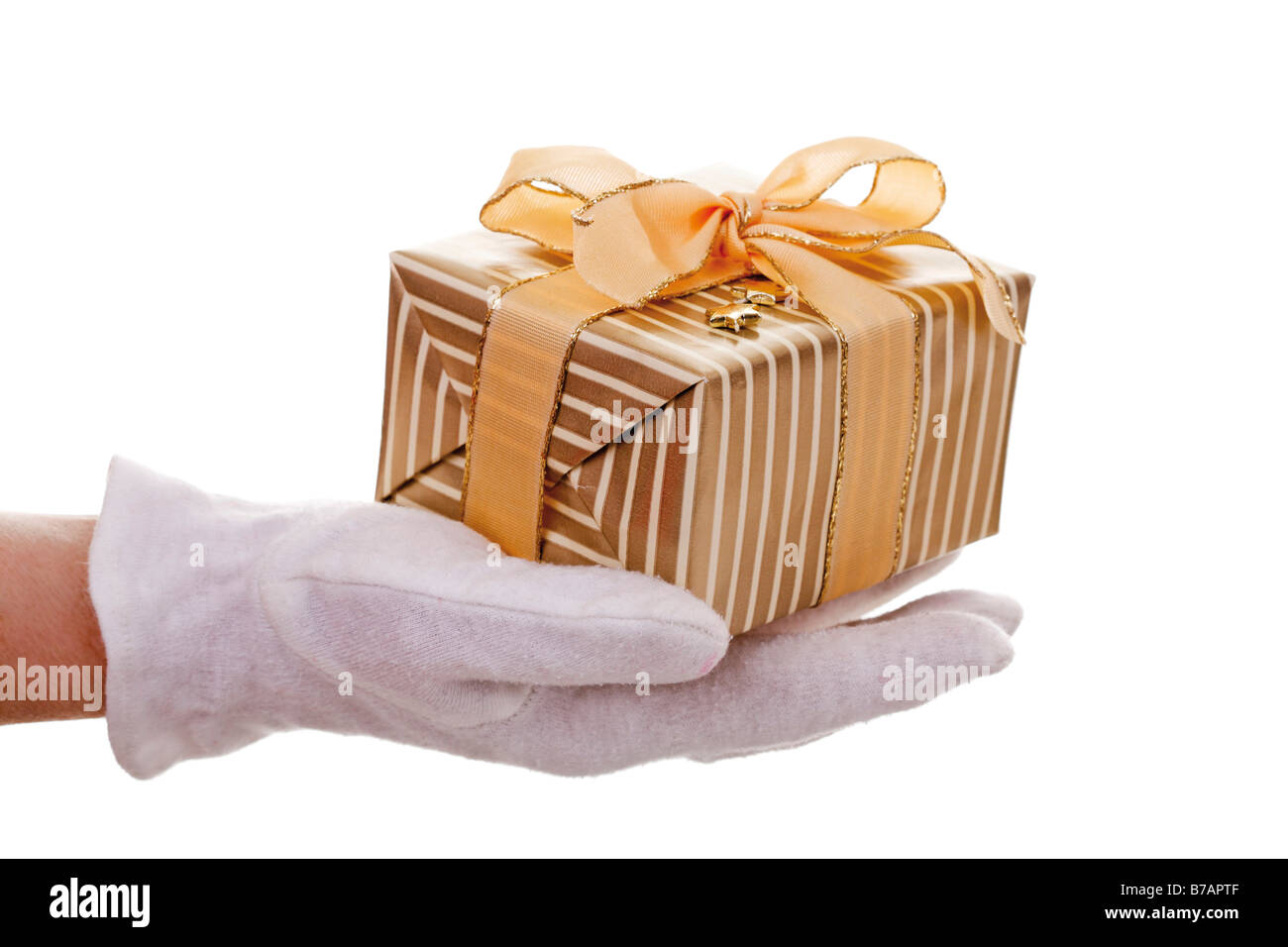 Handing over present Cut Out Stock Images & Pictures - Alamy
