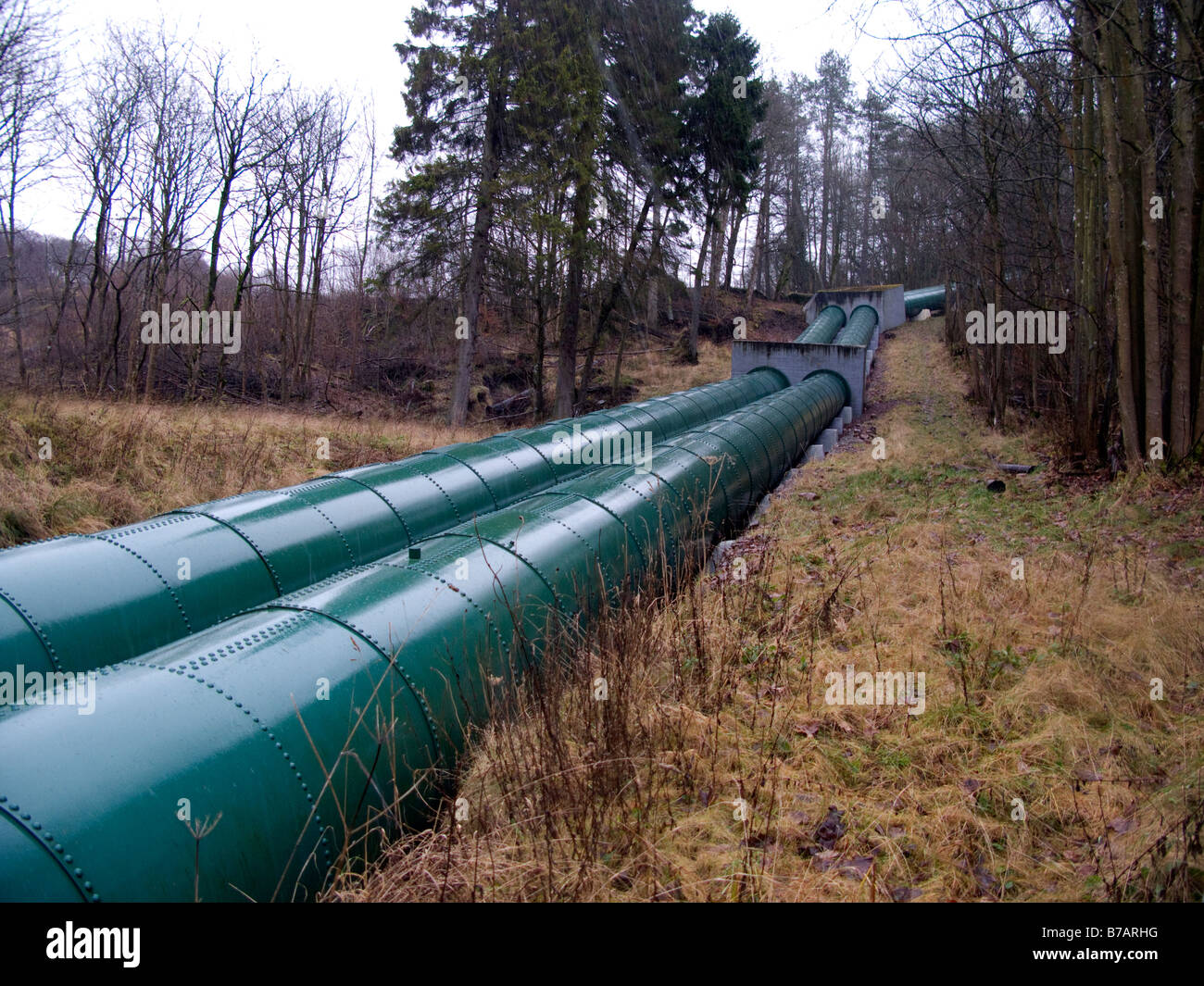 Feed Pipes to Bonnington Power Station New Lanark, Scotland Stock Photo ...