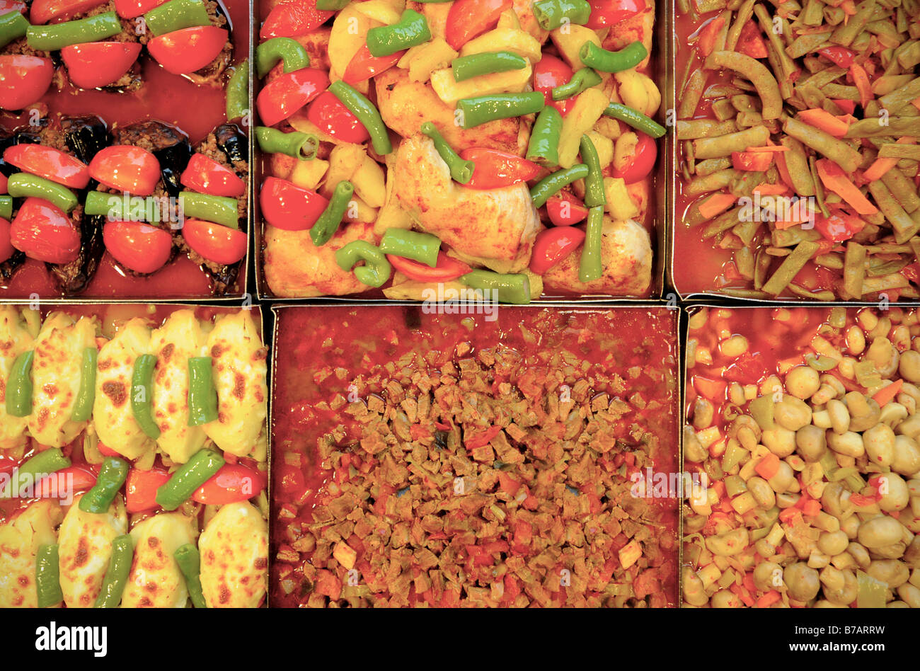 Traditional Turkish food awaits lunchtime diners at a restaurant on ...