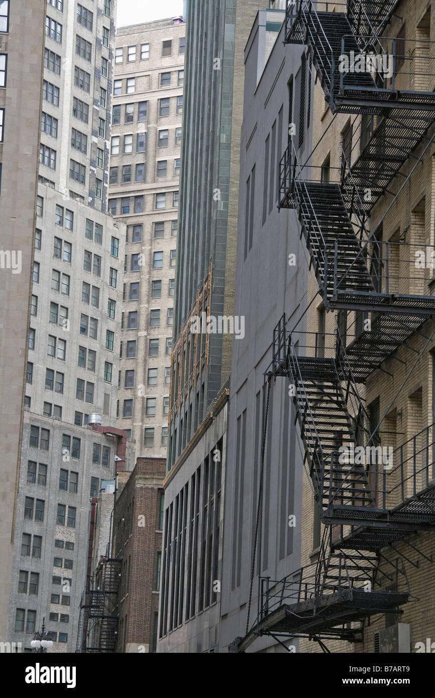 Fire Escape on Side of Building, Chicago, Illinois, USA Stock Photo - Alamy