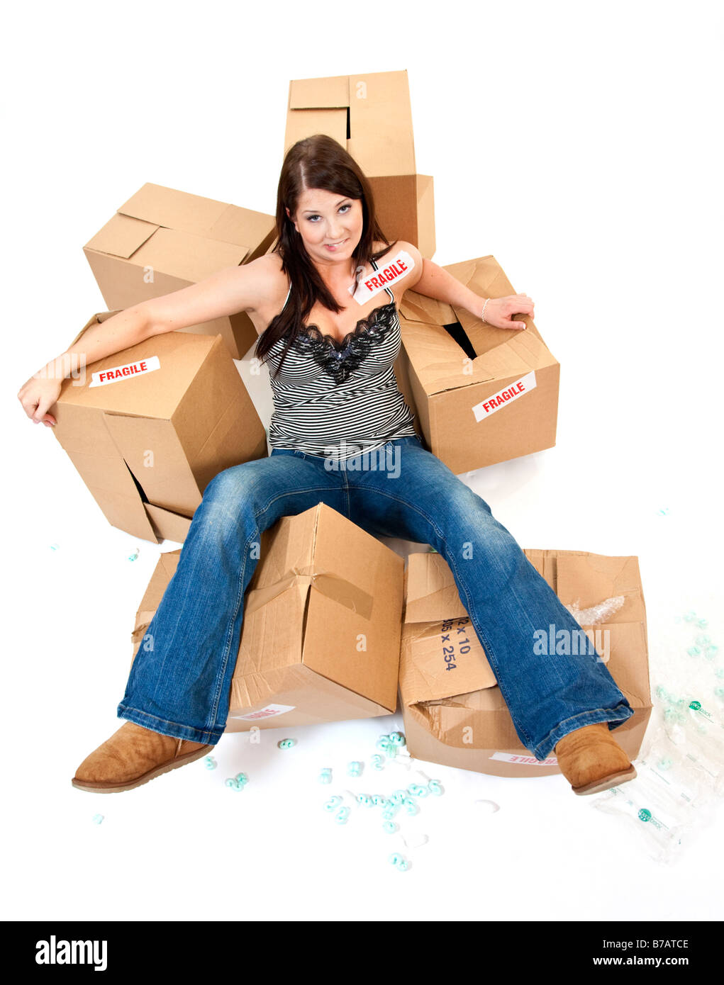 Smashed cardboard boxes hi-res stock photography and images - Alamy
