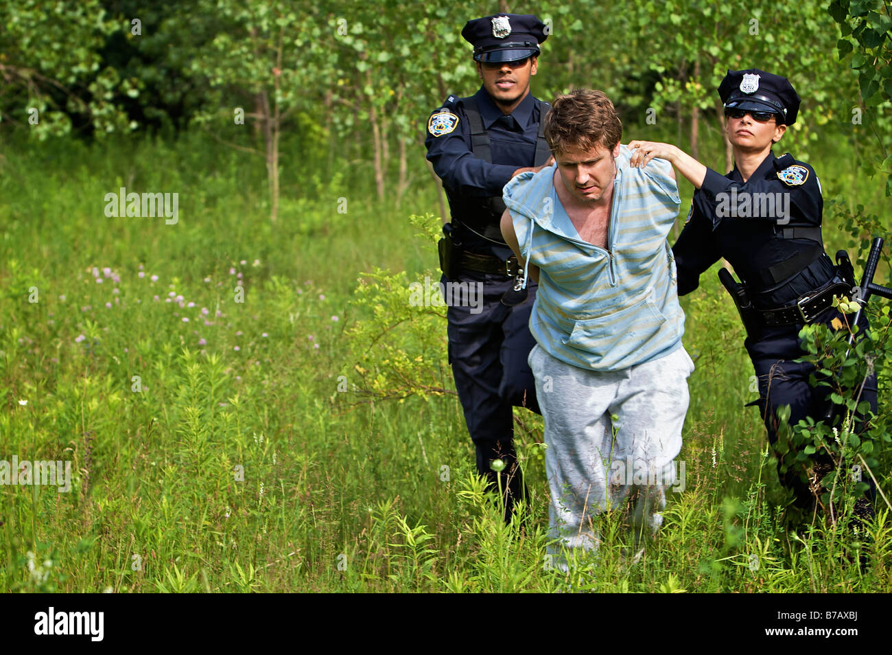 Police Officers Arresting Suspect Stock Photo - Alamy