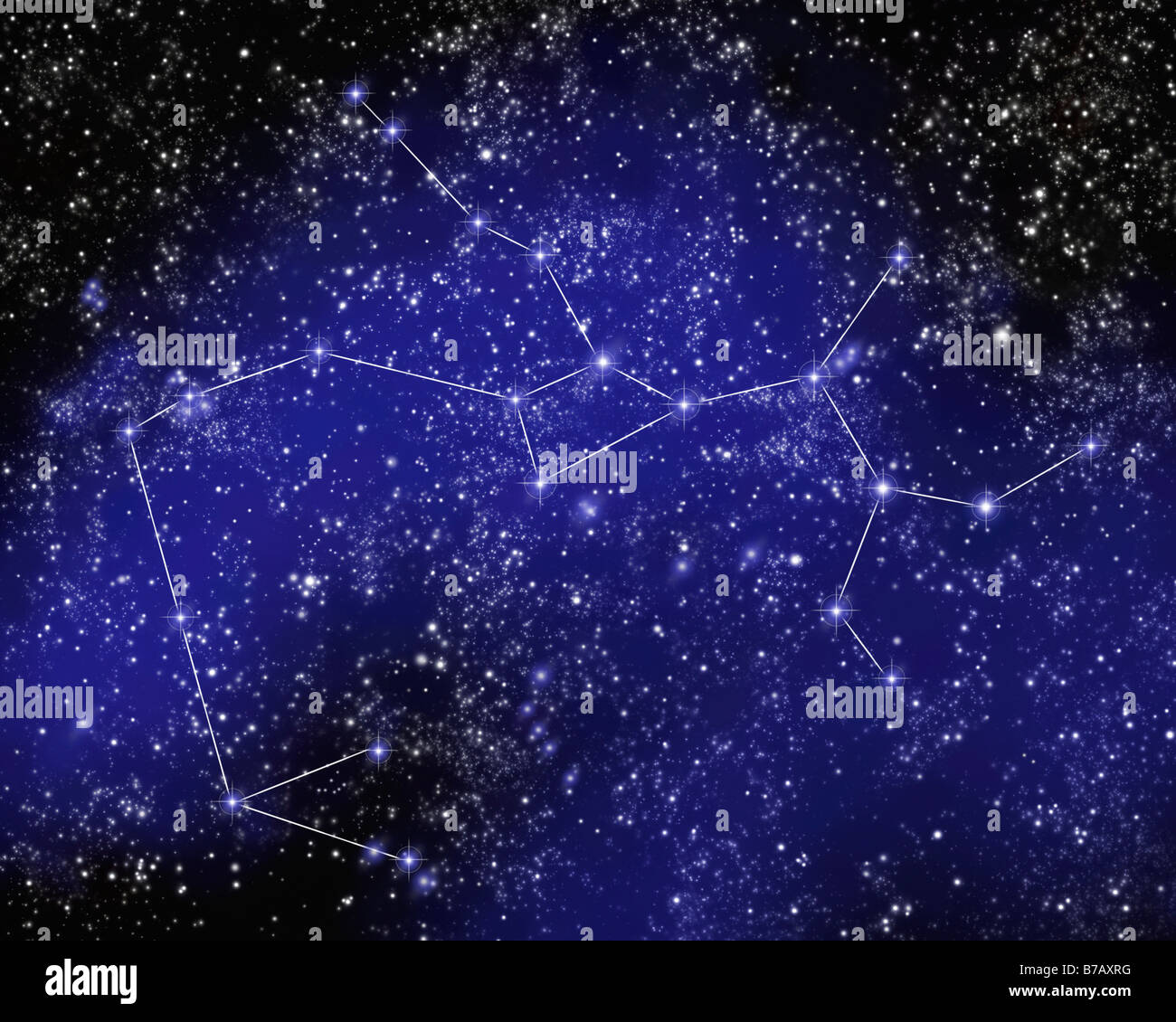 Outline of Constellation of Sagittarius in Night Sky Stock Photo - Alamy