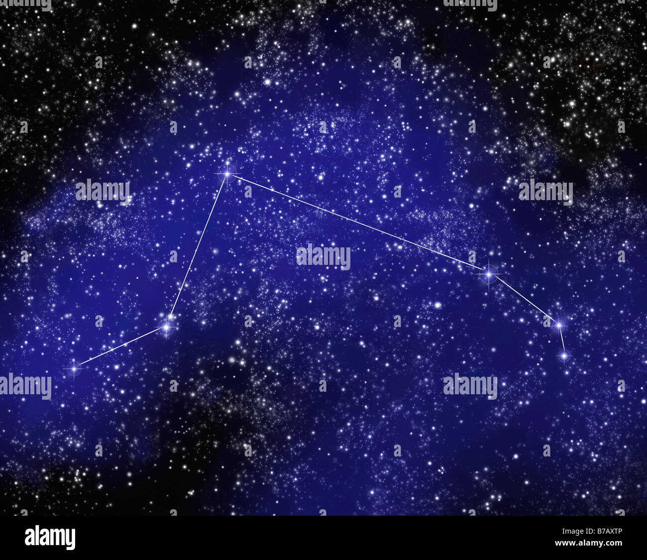 Outline of Constellation of Aries in Night Sky Stock Photo - Alamy