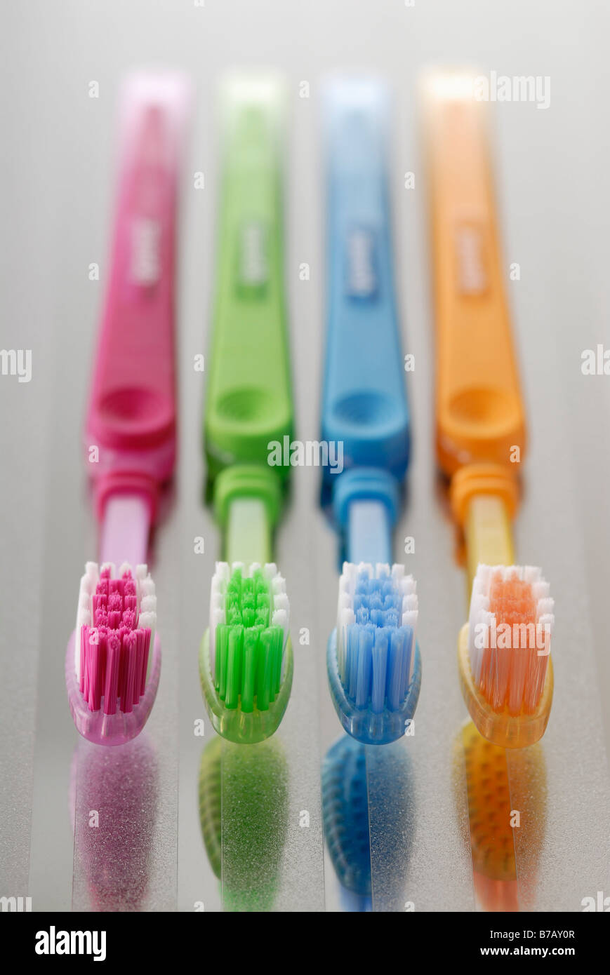 Line of Toothbrushes Stock Photo - Alamy