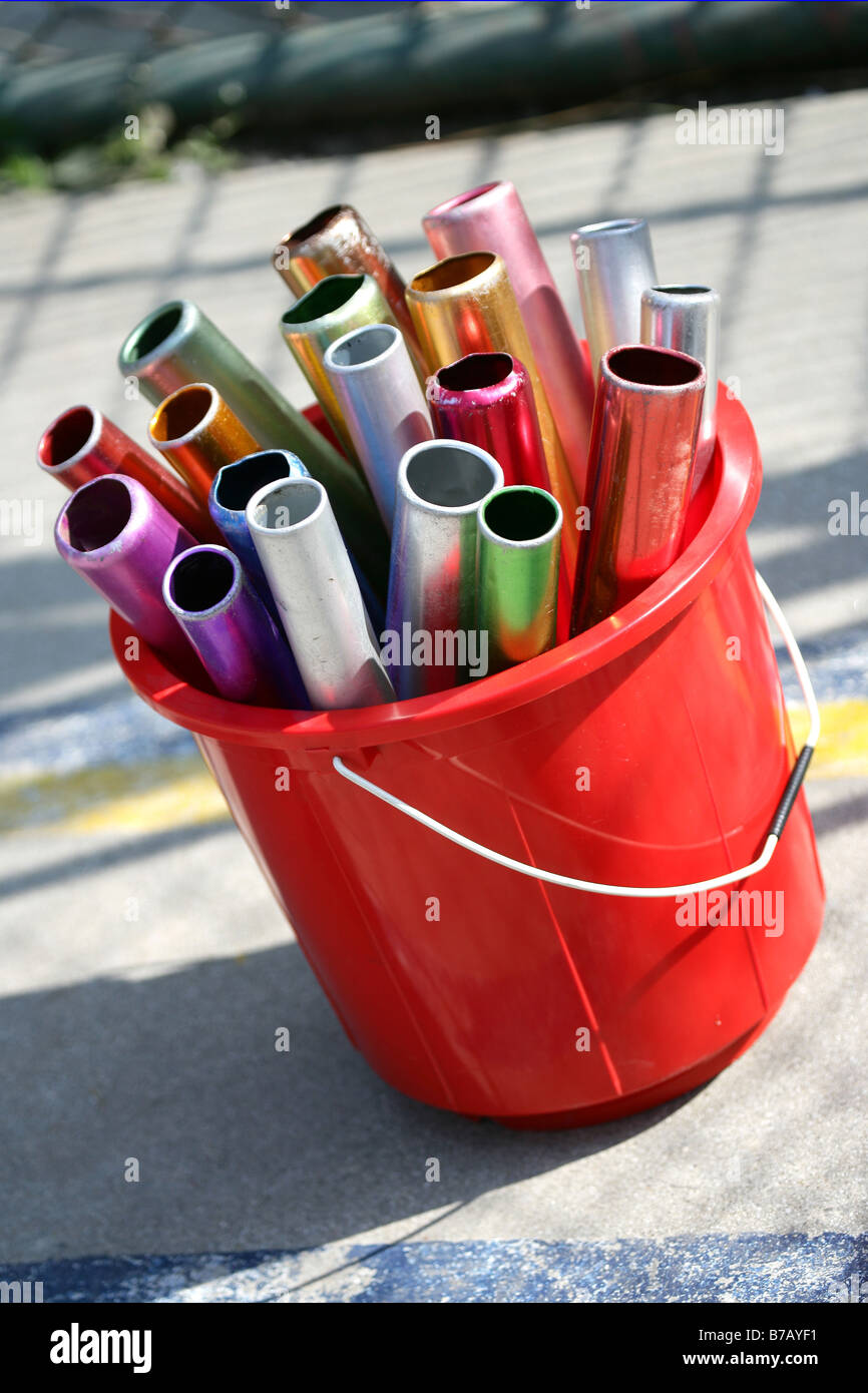 “relay batons in a bucket Stock Photo - Alamy