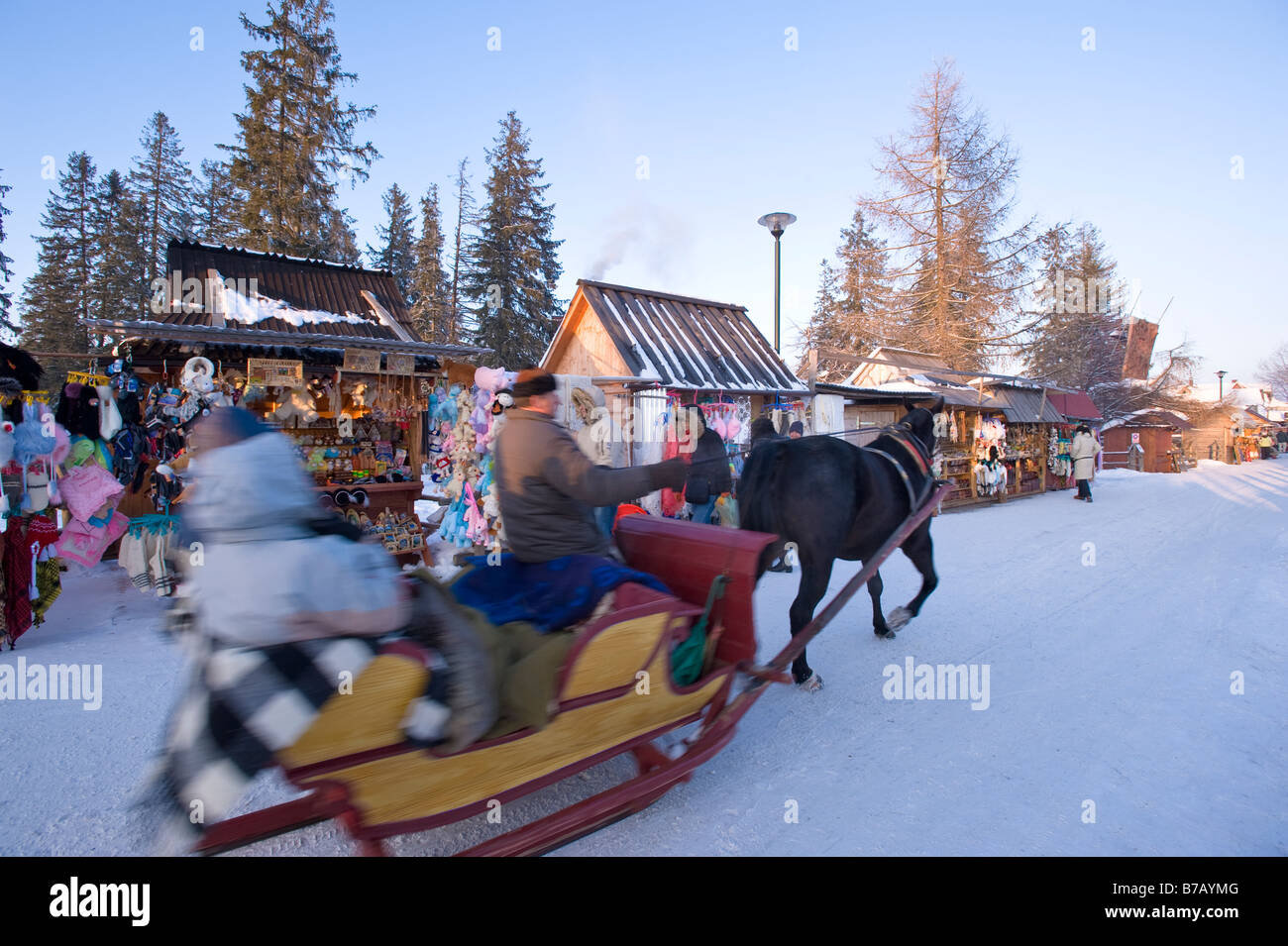 People relaxing on Gubalowka Hill Zakopane Tatra Mountains Podhale ...