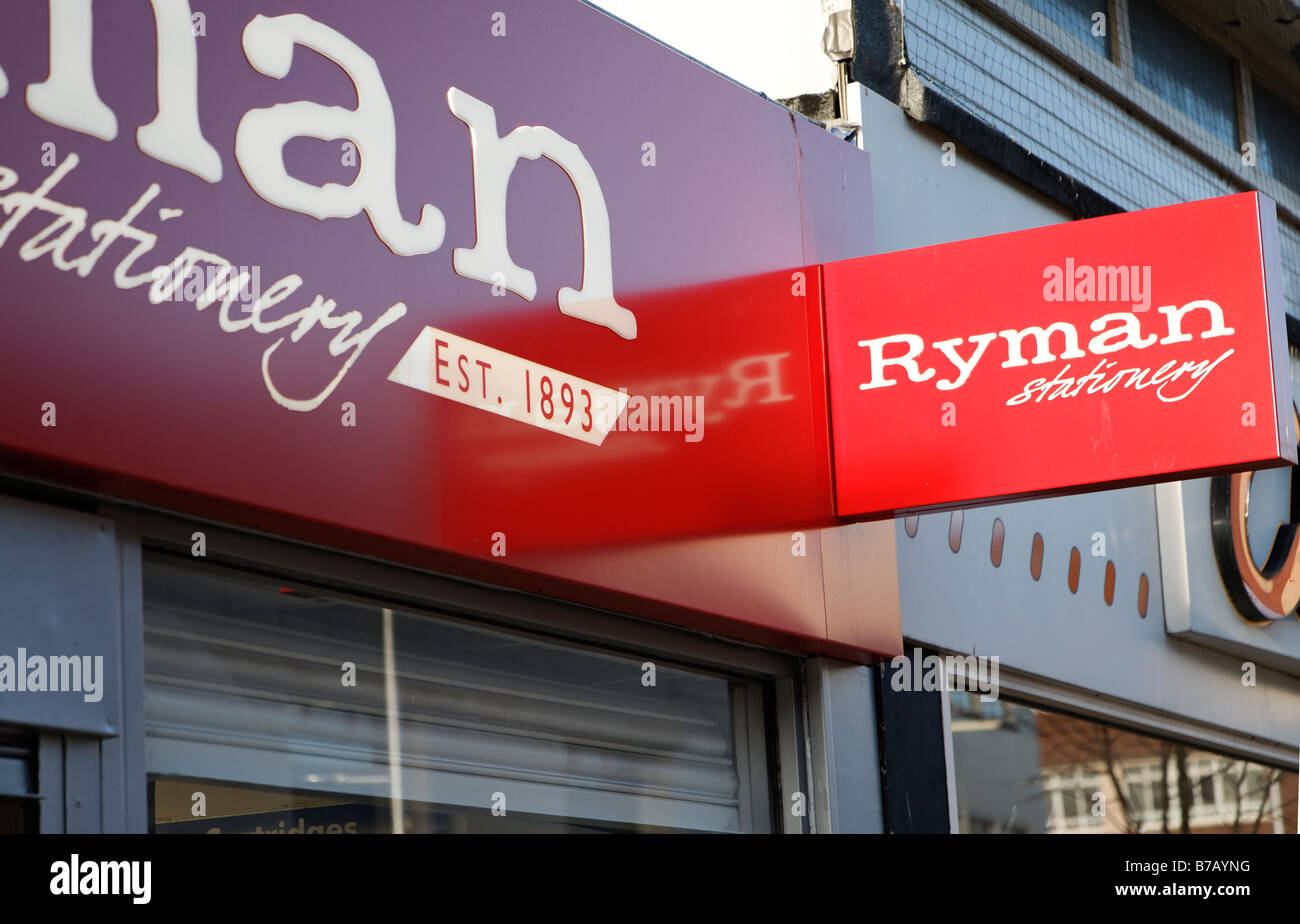 Ryman sign High street shops and shopping January 2009 Stock Photo - Alamy