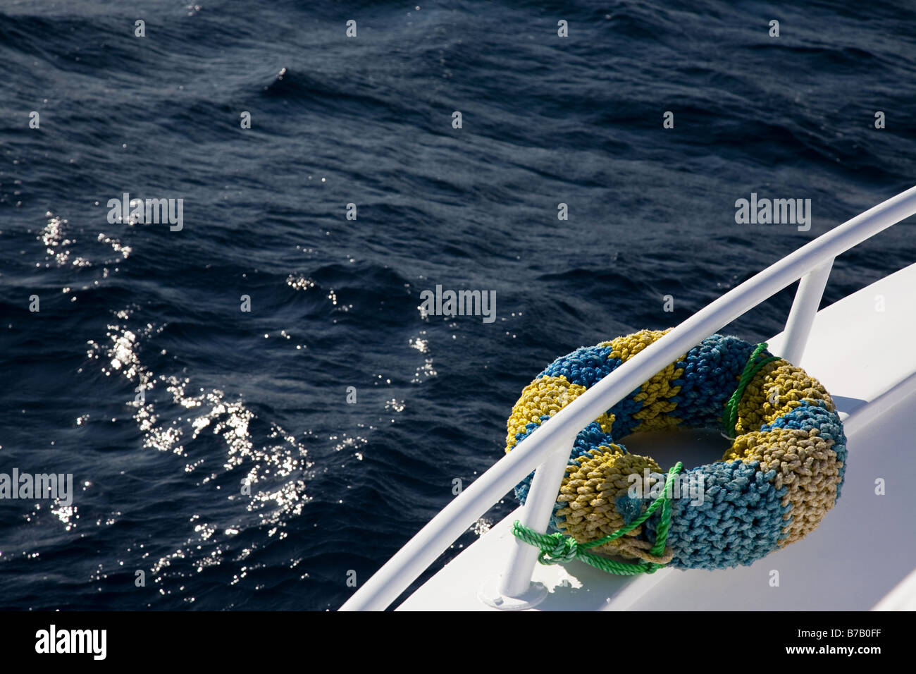lifebuoy on a boat Stock Photo - Alamy