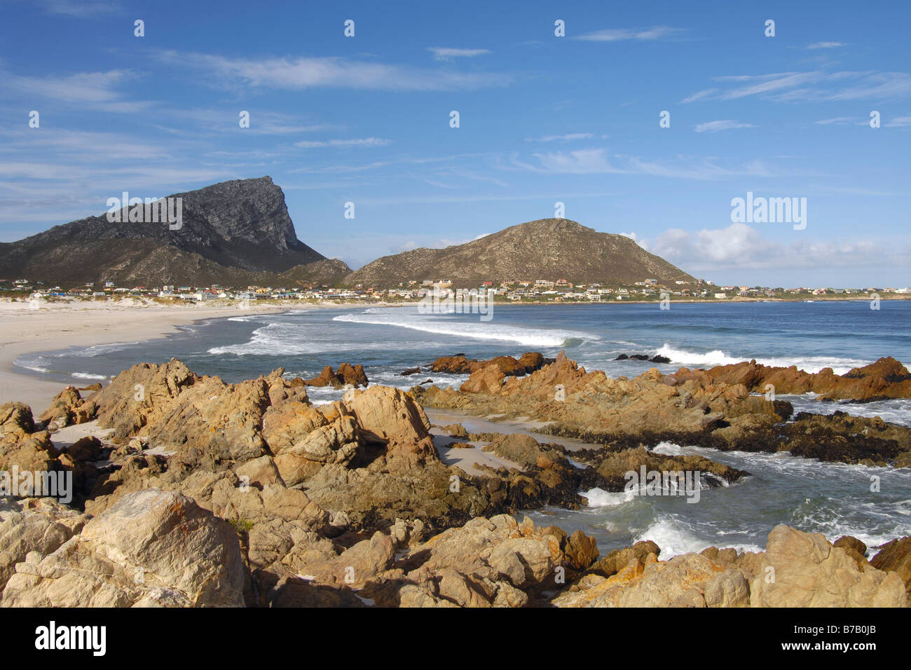 Beach and houses in Pringle Bay Western Cape South Africa Stock Photo ...