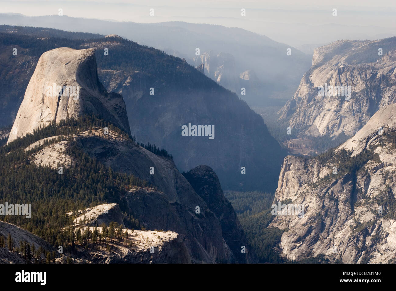 Looking down through Yosemite Valley from Clouds Rest Stock Photo - Alamy