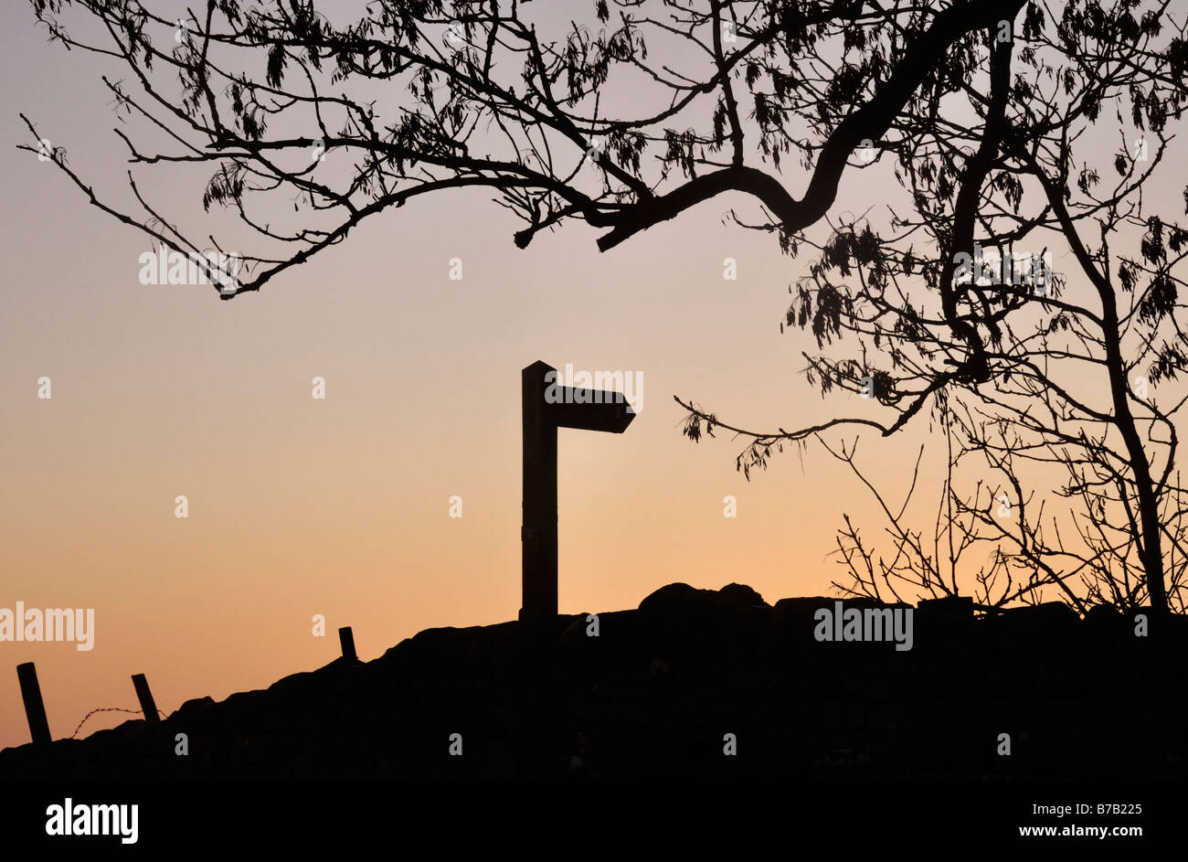 Signpost silhouette hi-res stock photography and images - Alamy