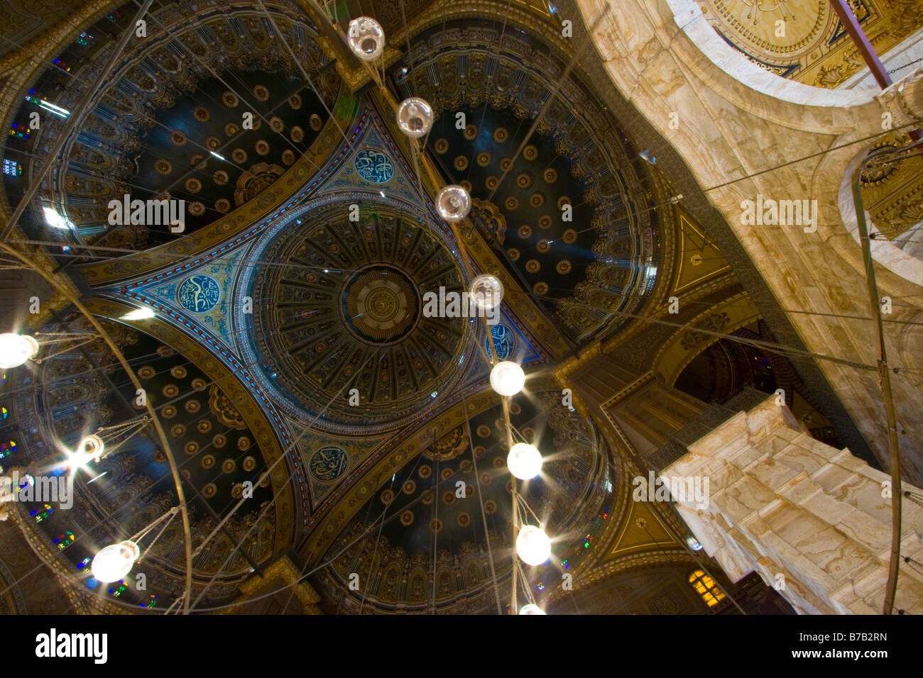 Interior of the Dome at Mohammed Ali Mosque in the Citadel in Cairo ...