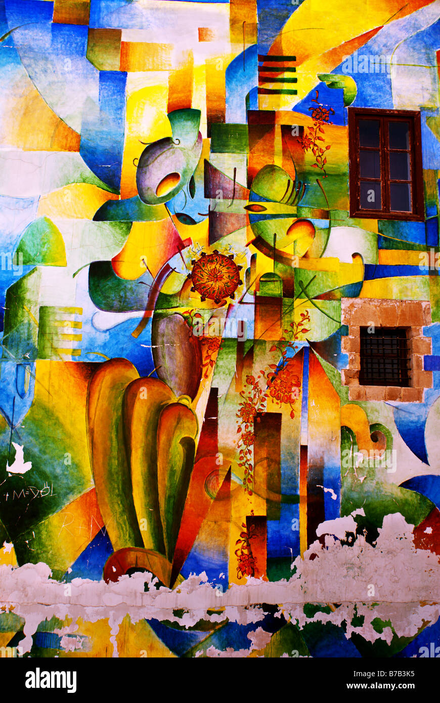 Wall mural depicting the walled city in Nicosia Cyprus Stock Photo - Alamy