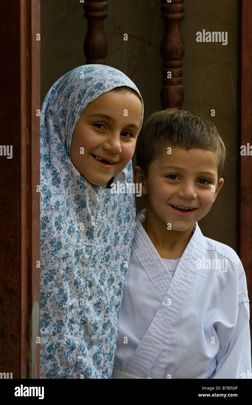 Circassian Muslim Children in Wadi As Seer in Jordan Stock Photo - Alamy