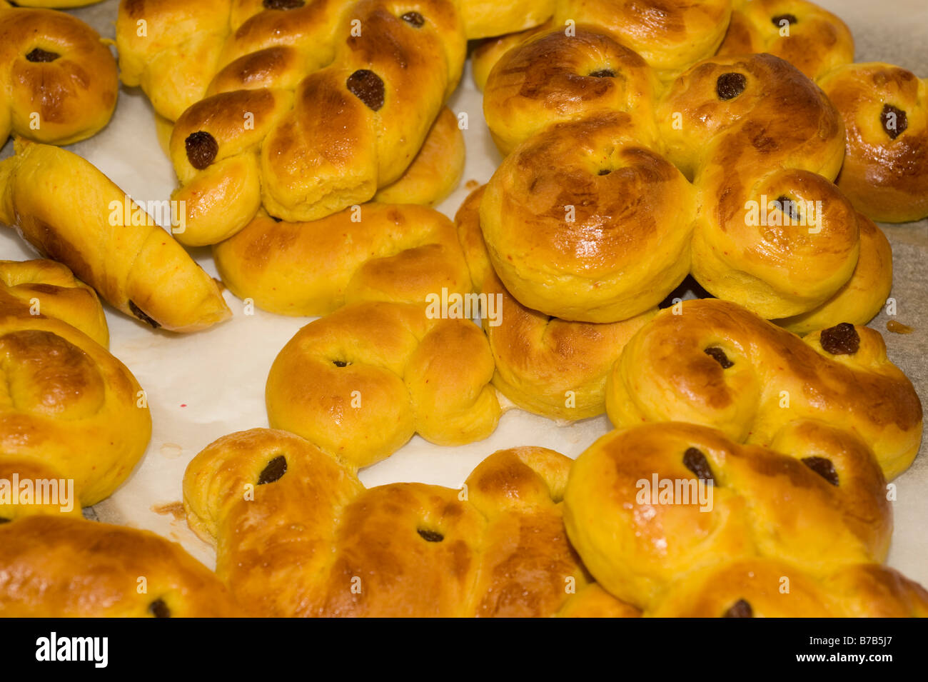 Lucia cat, traditional Swedish saffron bun Stock Photo - Alamy