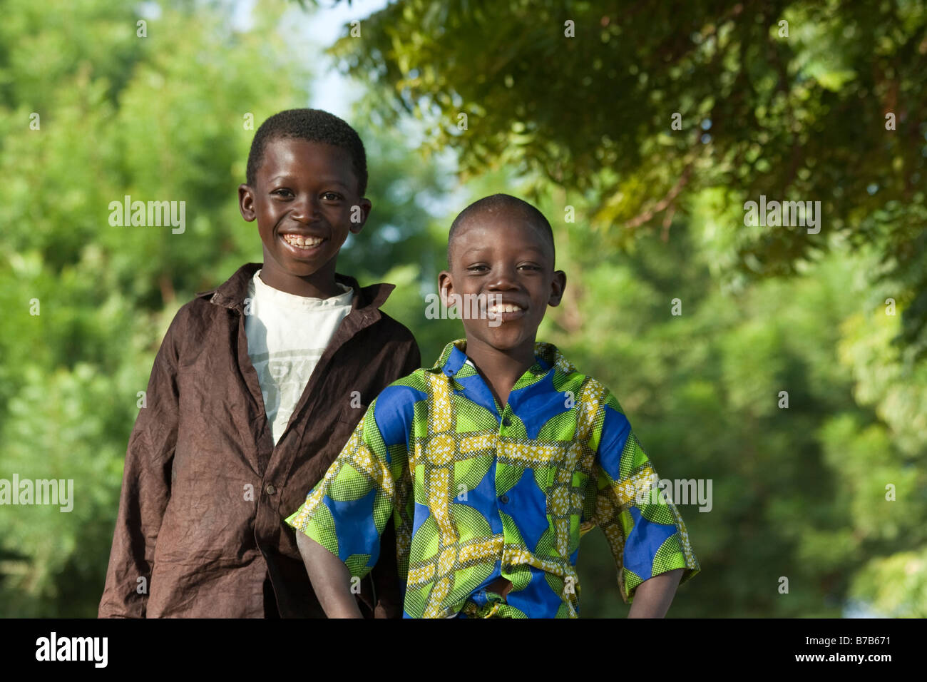 Two Smiling Boys in Segou Mali West Africa Stock Photo - Alamy