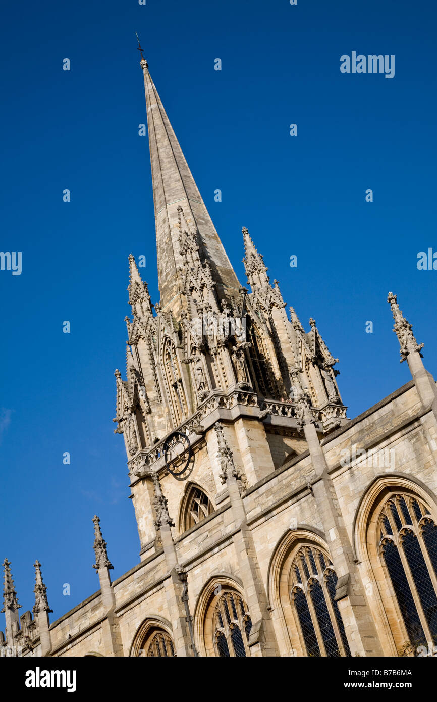 Gothic steeple of St Marys Church, Oxford, England, UK Stock Photo - Alamy