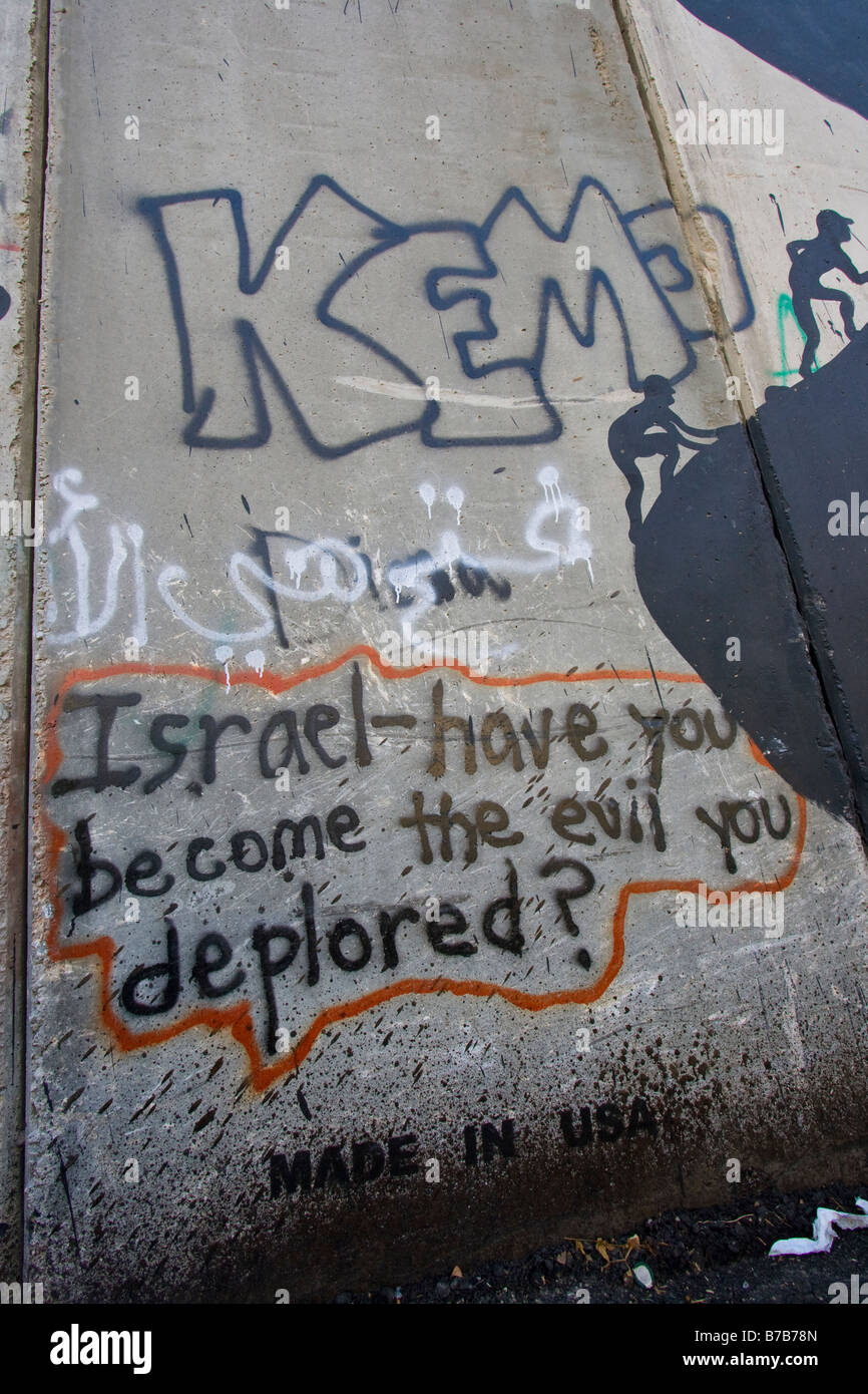 Palestinian Graffiti on the Israeli Security Fence Outside Bethlehem in ...