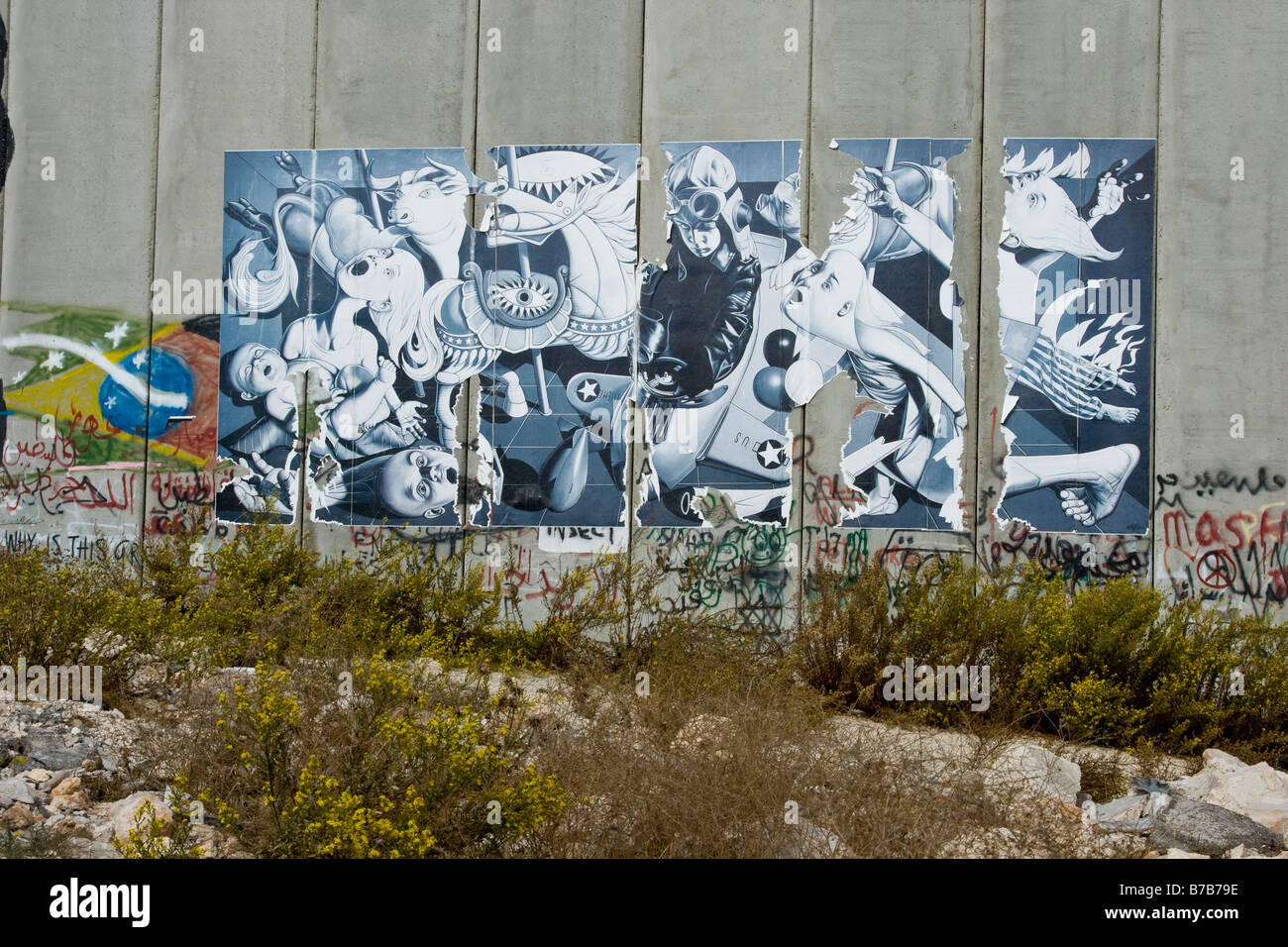 Palestinian Graffiti on the Israeli Security Fence Outside Bethlehem in ...