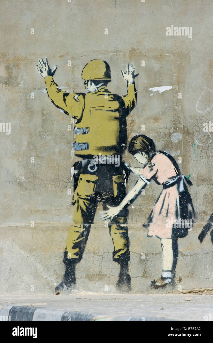 Palestinian Graffiti on the Israeli Security Fence Outside Bethlehem in ...
