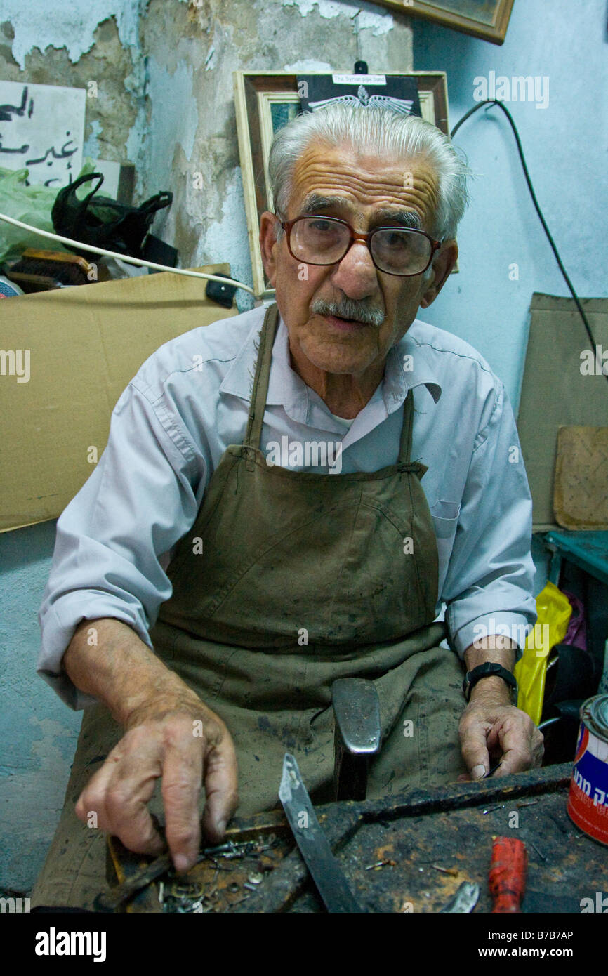 Christian Shoemaker in West Bank Palestinian Territories Stock Photo ...