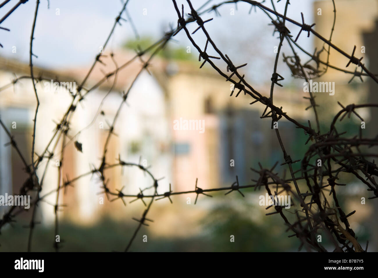 The Green Line in Nicosia Separating North and South Cyprus Stock Photo ...
