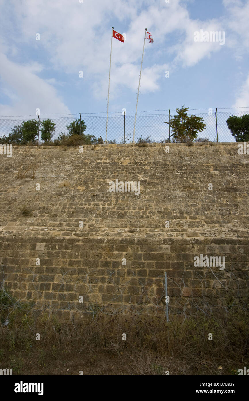 The Green Line and Old City Walls in Nicosia Separating North and South ...