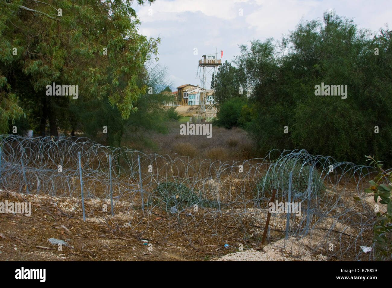 UN Buffer Zone on the Green Line in Nicosia Separating North and South ...