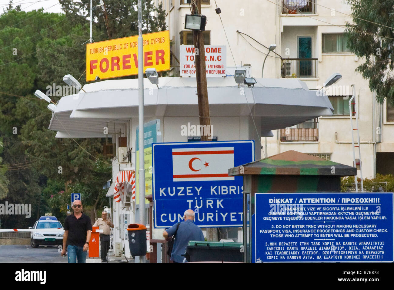 Border to the Turkish Republic of North Cyprus on Green Line in Nicosia ...