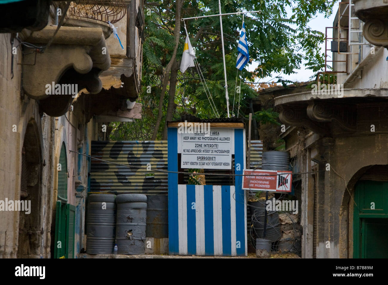 The Green Line in Nicosia Separating North and South Cyprus Viewed from ...