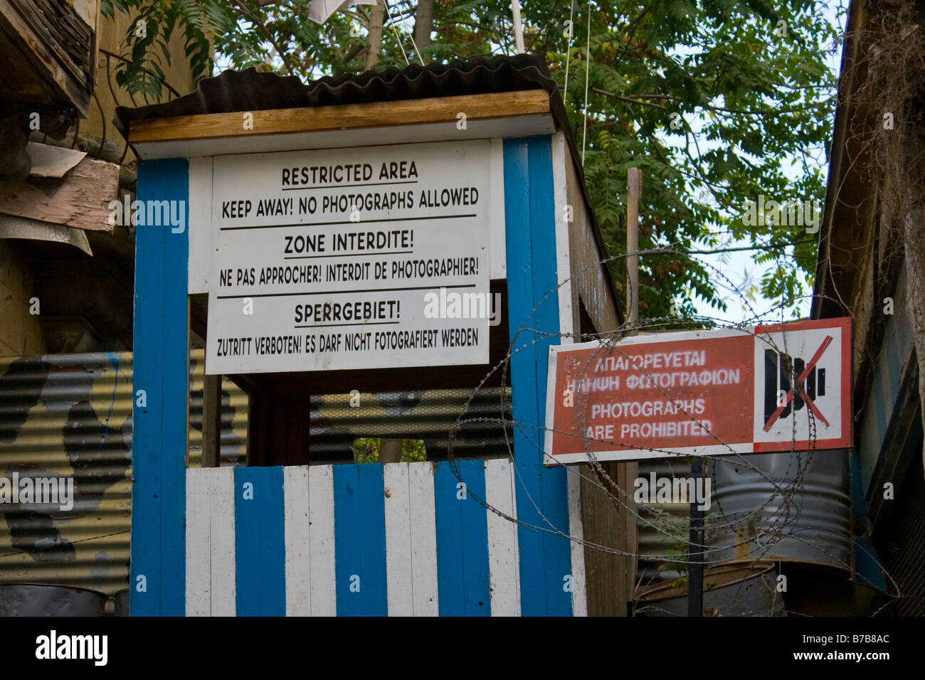 The Green Line in Nicosia Separating North and South Cyprus Viewed from ...