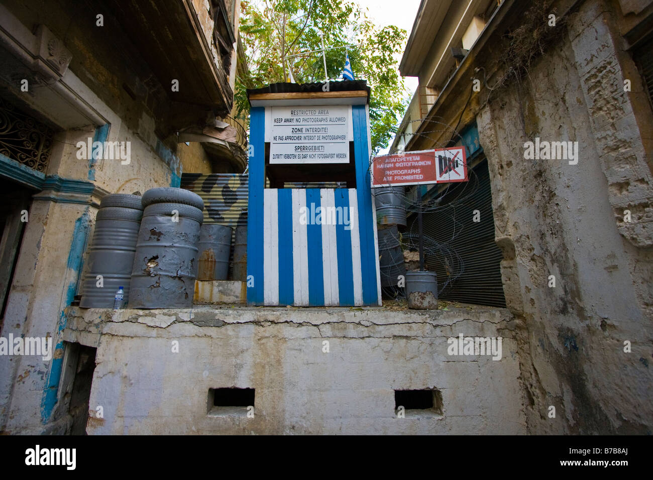 The Green Line in Nicosia Separating North and South Cyprus Viewed from ...