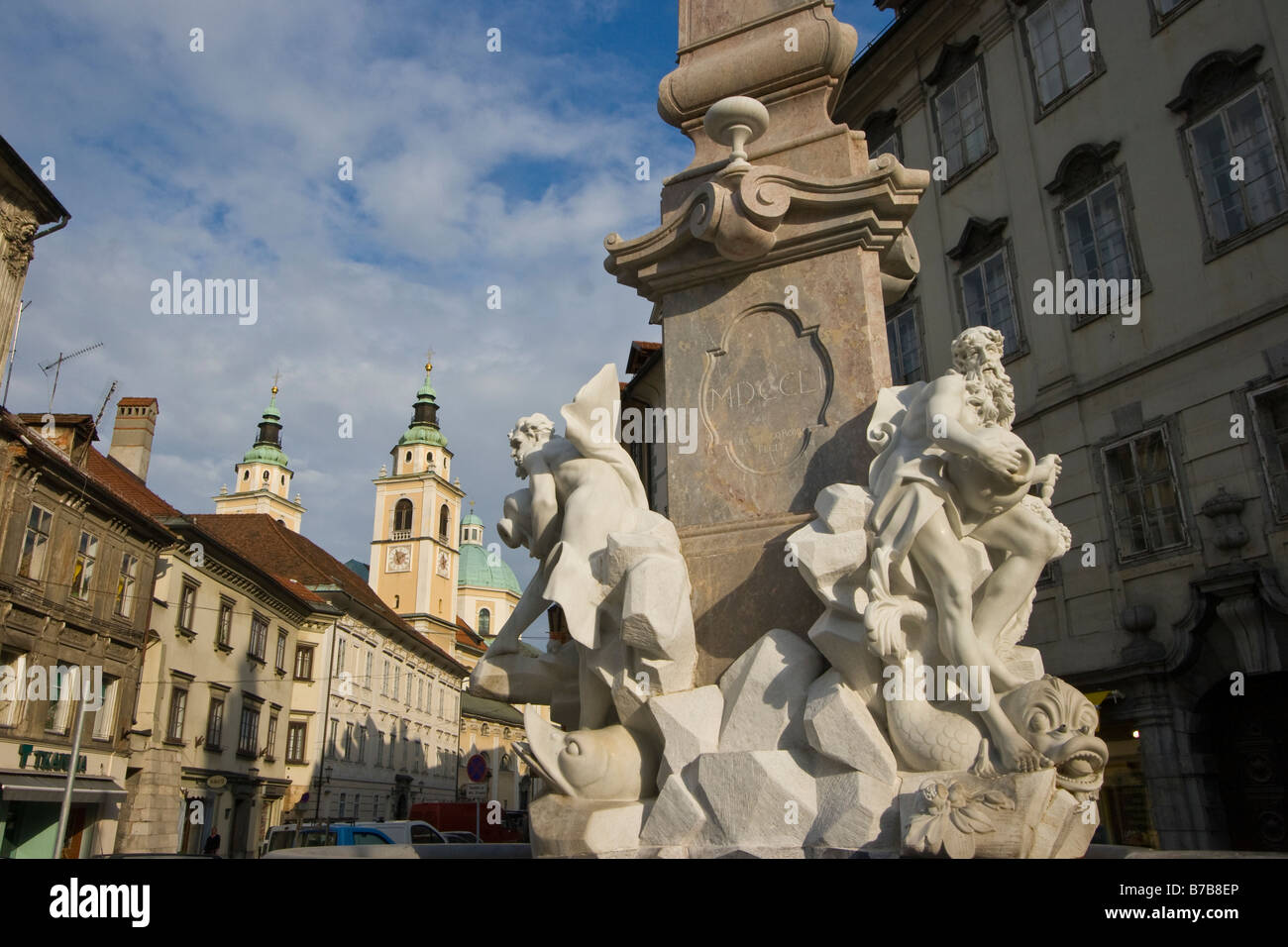 Robba Fountain in Mestni Trg in Ljubljana Slovenia Stock Photo - Alamy