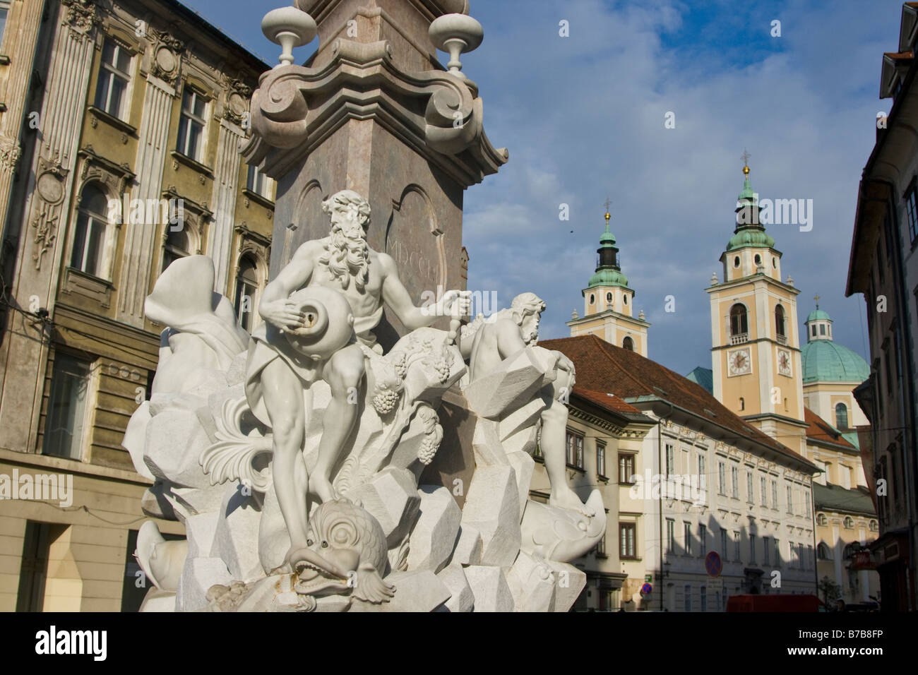 Robba Fountain in Mestni Trg in Ljubljana Slovenia Stock Photo - Alamy