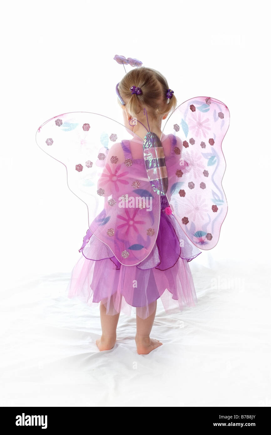 cute little dressing up as a fairy, back Stock Photo - Alamy