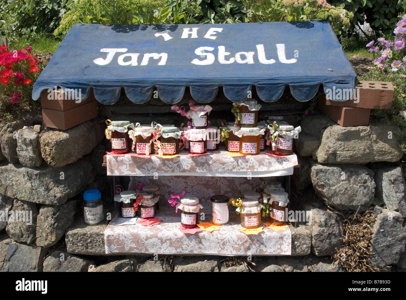 Wayside jam stall at The Lizard Cornwall UK Stock Photo - Alamy