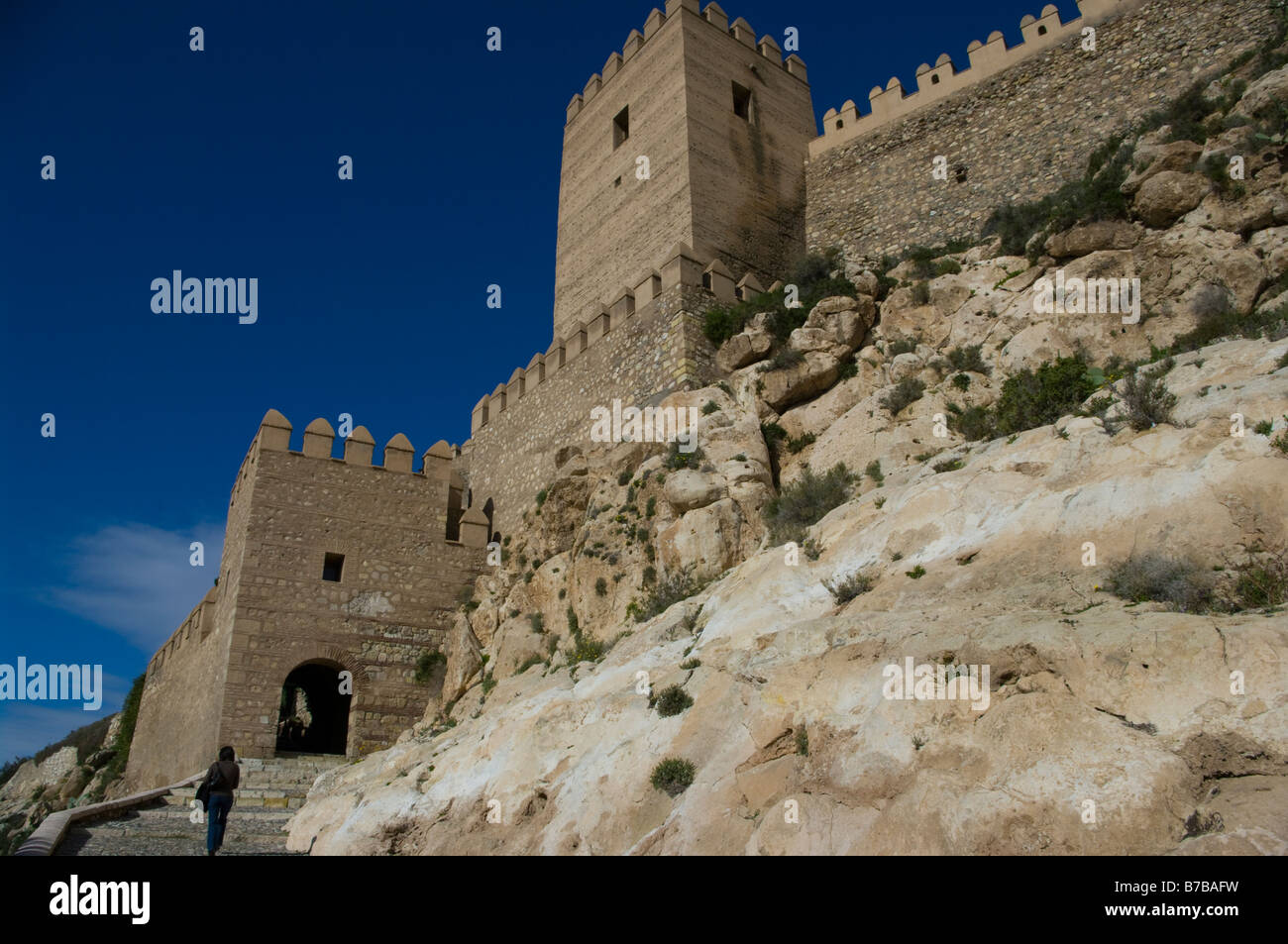 Entrance to La Conjunto Monumental De La Alcazaba Almeria castle Spain ...